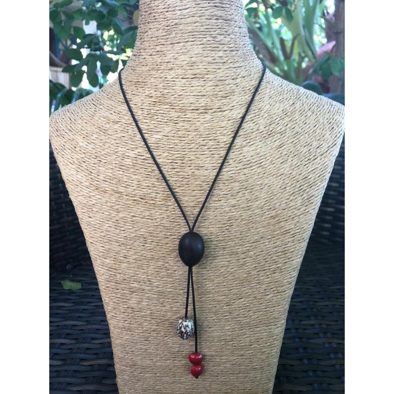 Collier modulable courbaril église palmier